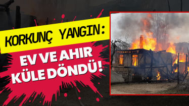 Korkunç yangın: Ev ve ahır küle döndü! - ASAYİŞ Haberleri